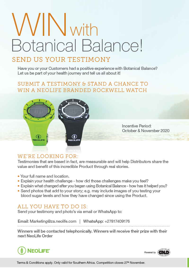 Botanical Balance Incentive | NeoLife - yourday2day
